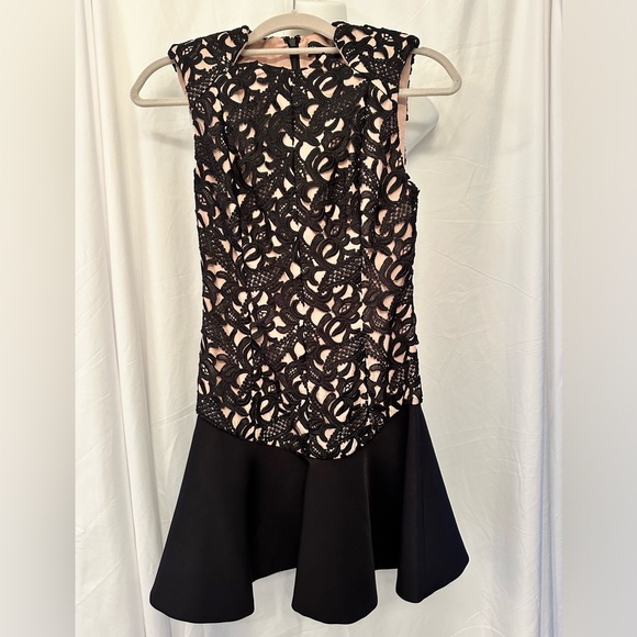 Stylestalker | Dresses | Stylestalker Xs Black Nude Dress Flower ...